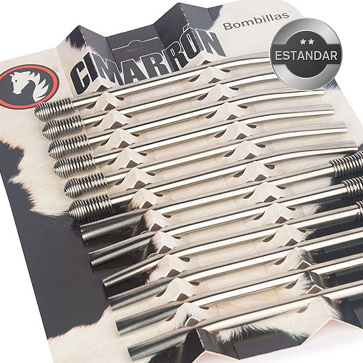 Bombilla lisa con filtro resorte - Meta Mate